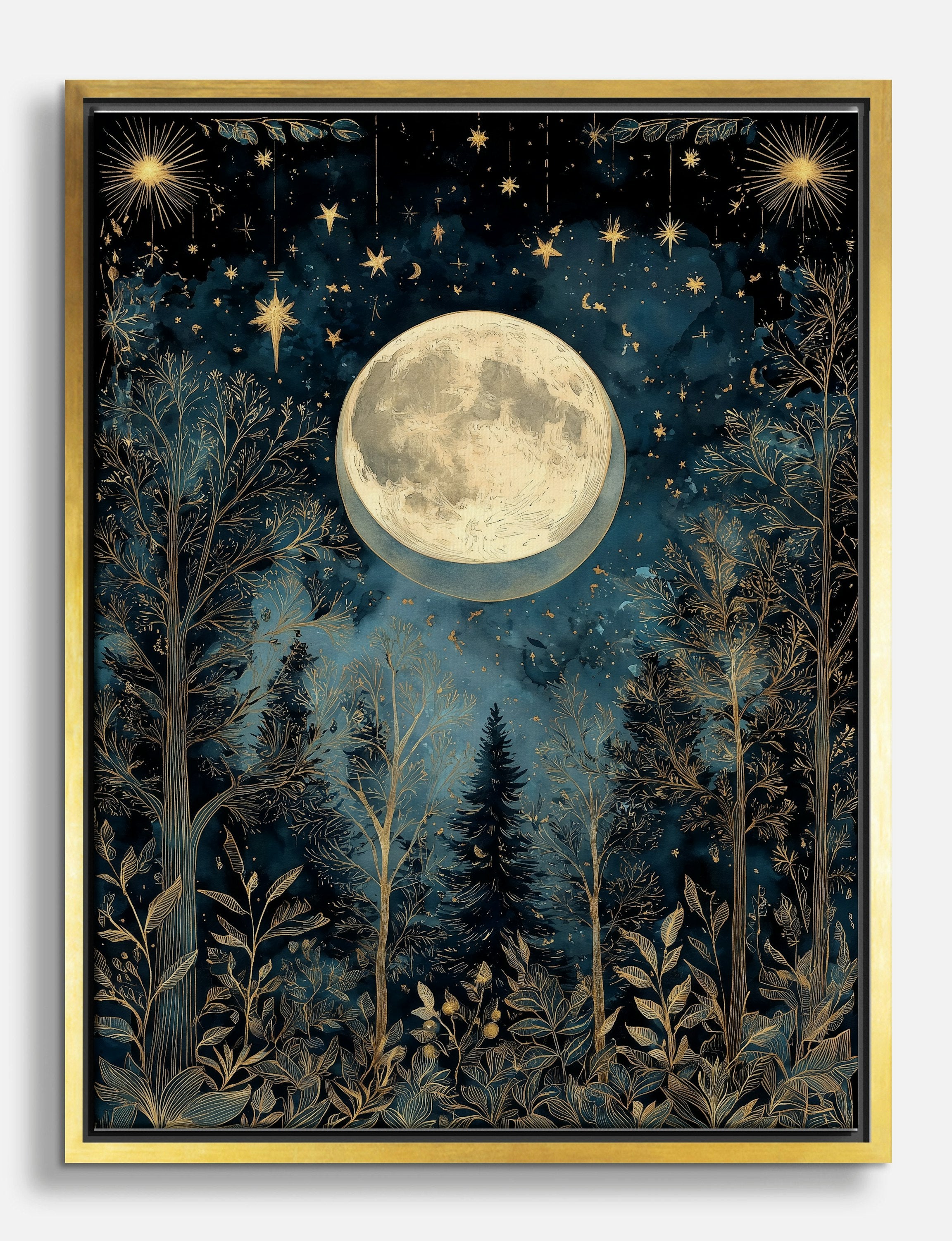 Night Forest Moon by Morris Canvas Print – Fab