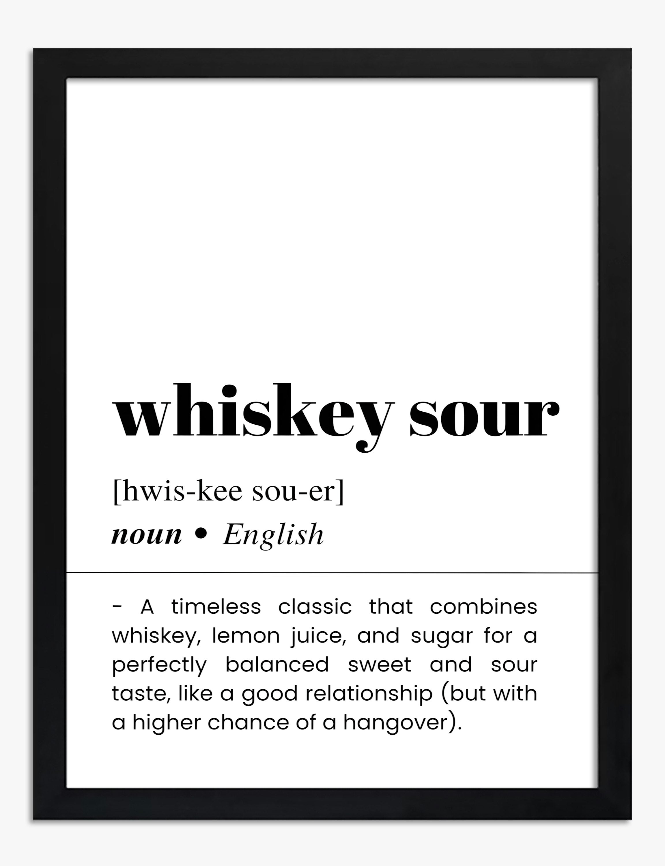 Whiskey Sour Definition Print Art Print – Fab