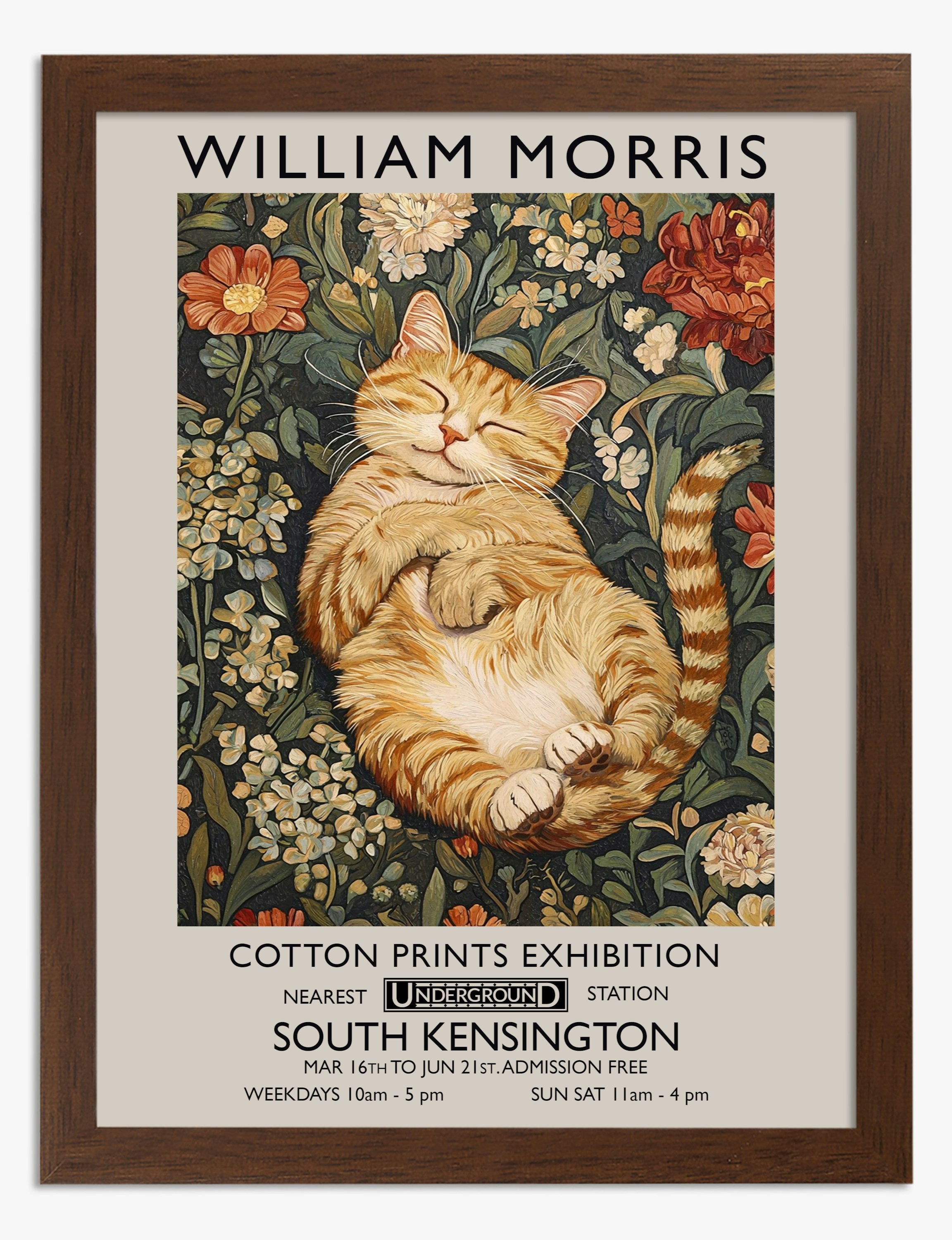 William Morris Ginger Sleepy Cat Art Print – Fab