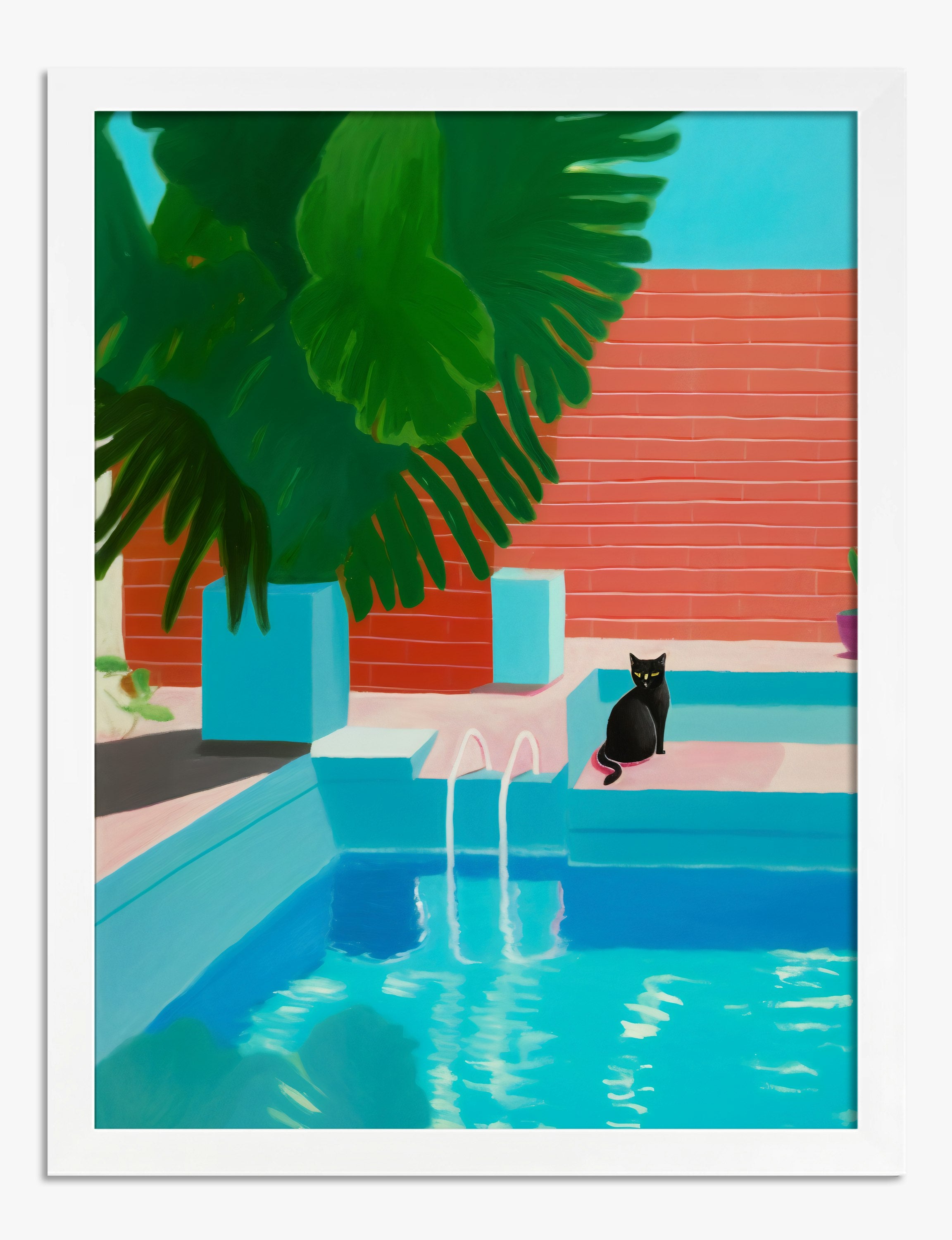 Poolside Cat by Hockney Art Print – Fab