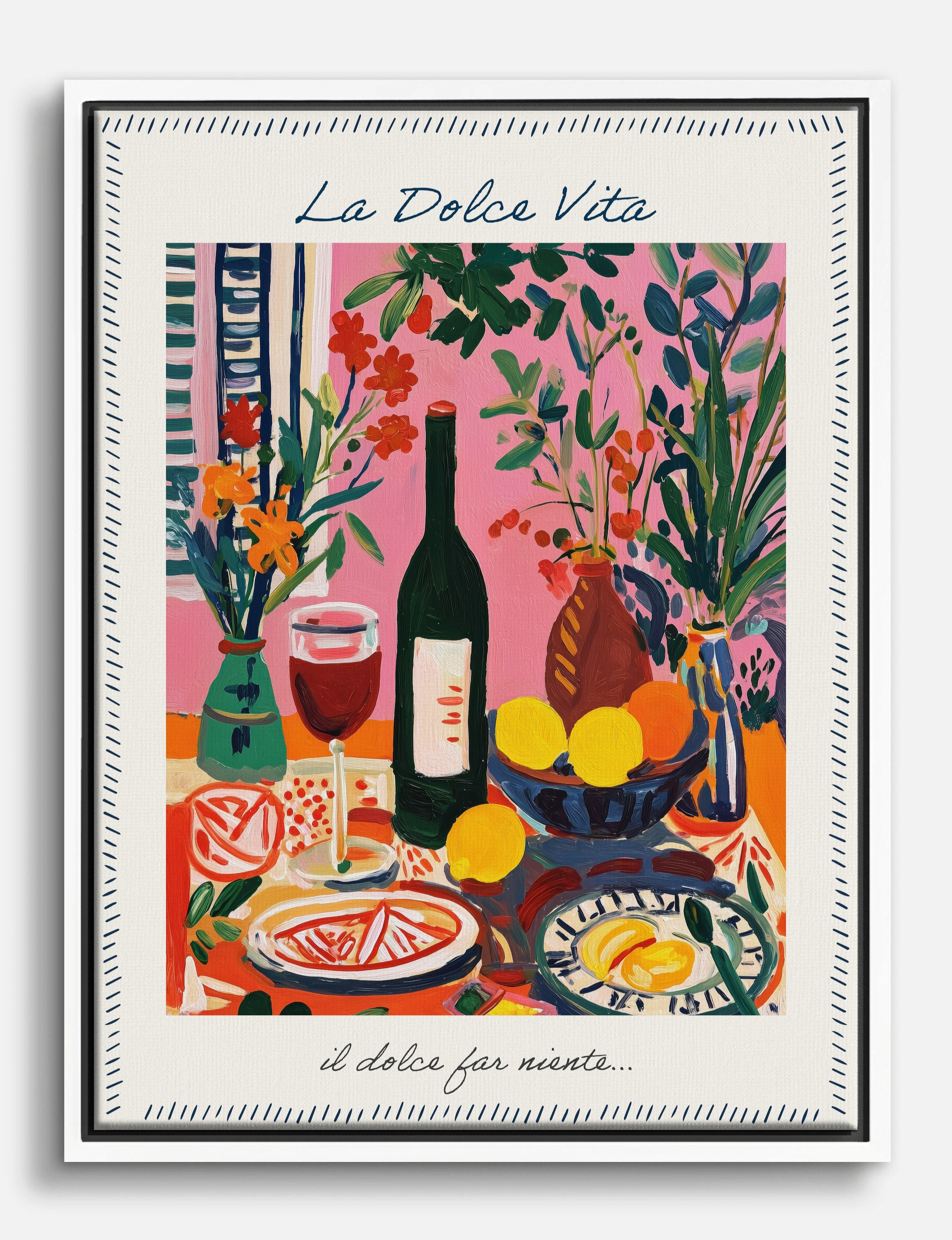 Toile scène de table italienne aux citrons et au vin – Fab